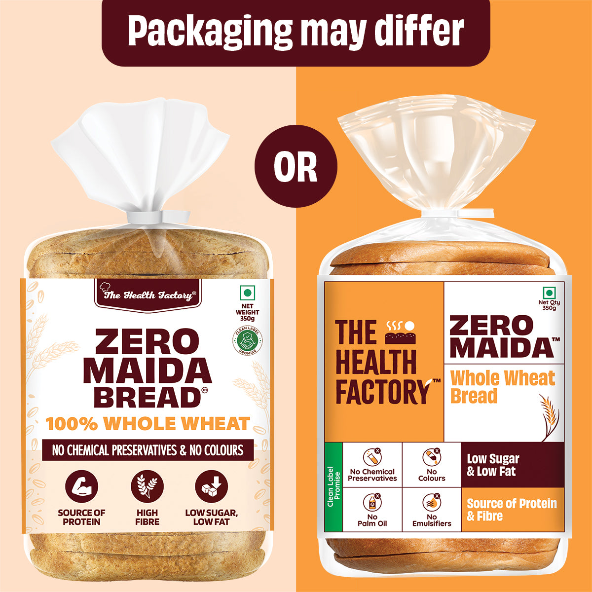 Zero Maida Bread - 100% Whole Wheat 350g