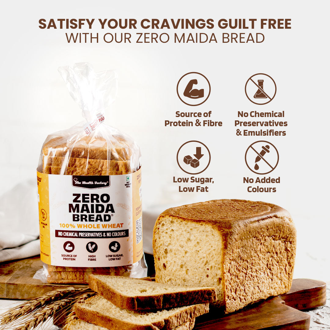Zero Maida Bread - 100% Whole Wheat 350g
